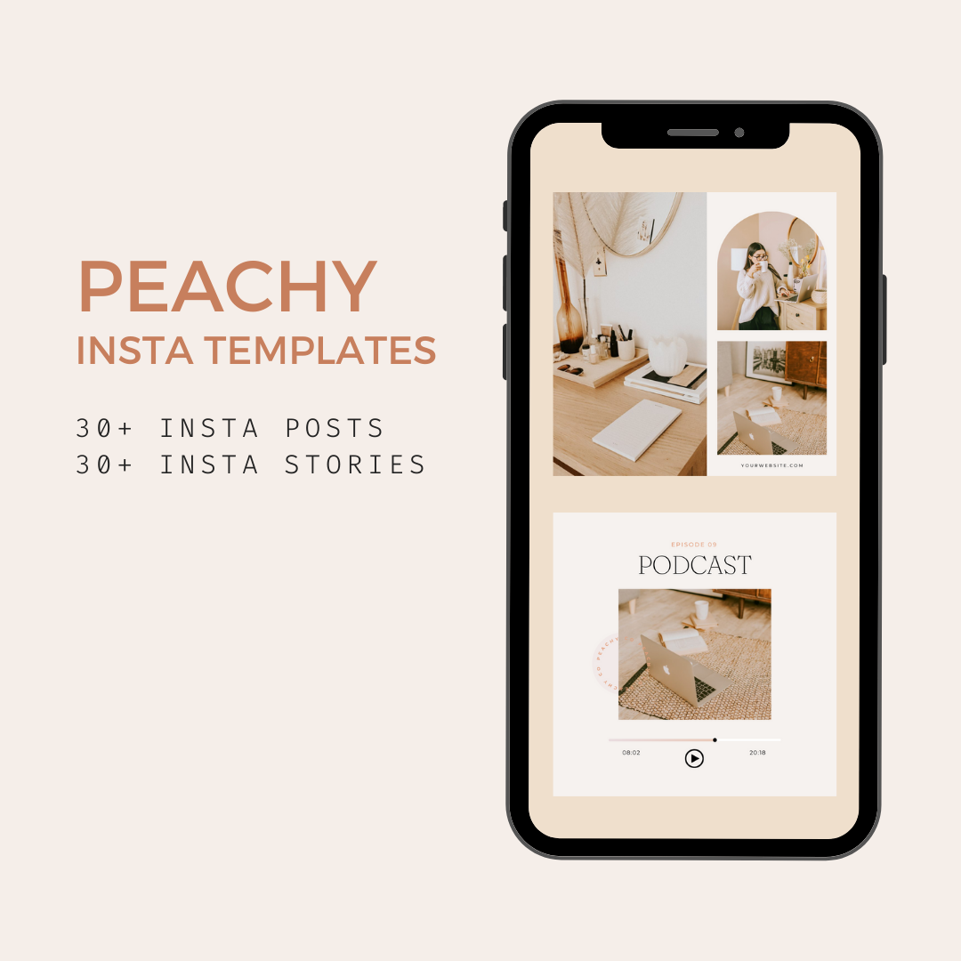 Peachy Insta Canva Templates - Just Keyana